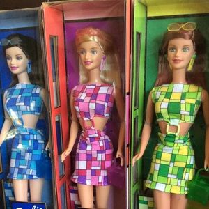 Barbie | Other | 3 Hip 2 Be Square Barbies Blonde Brunette Red | Poshmark